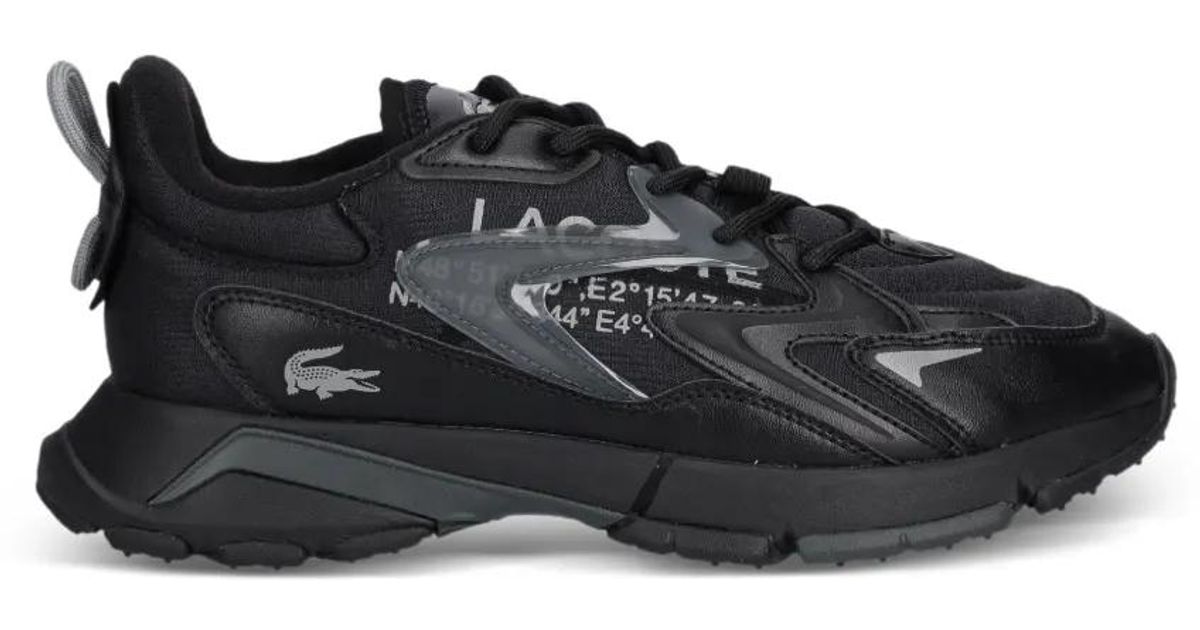 Lacoste L003 Neo Tech Logo Lace-Up Sneakers in Black for Men | Lyst UK