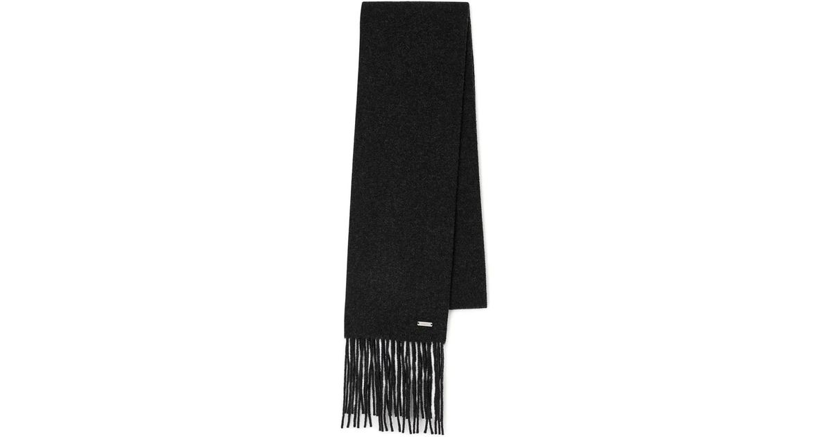 Sandro Fringed Logo-Plaque Scarf in Black for Men | Lyst UK