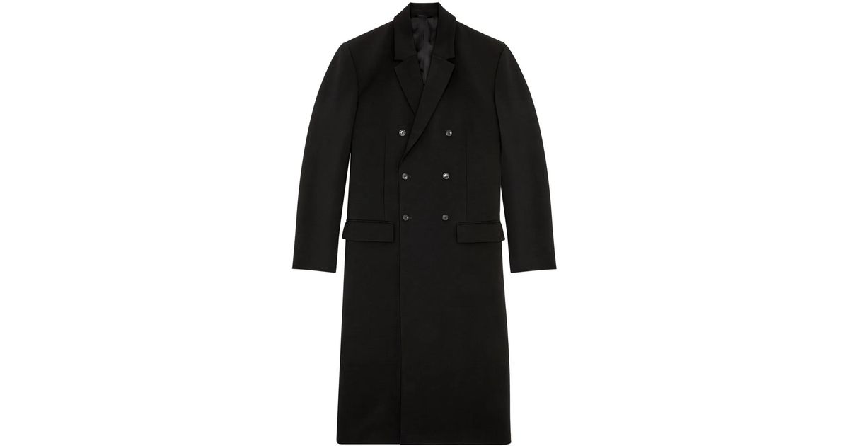 DIESEL Double-Breasted Tailored Coat in Black for Men | Lyst