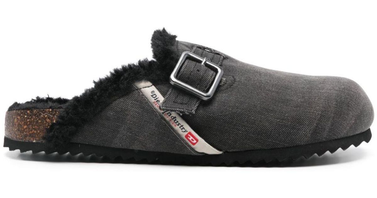 DIESEL D-Woodstock Slippers in Black for Men | Lyst