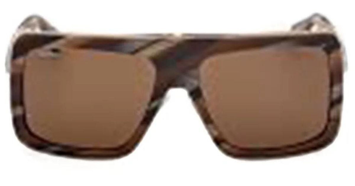 Max Mara Eyewear Horn-Effect Square Sunglasses in Brown | Lyst UK