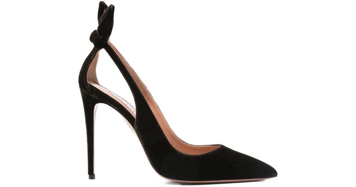 Aquazzura 120Mm Bow Tie Pumps in Black | Lyst UK