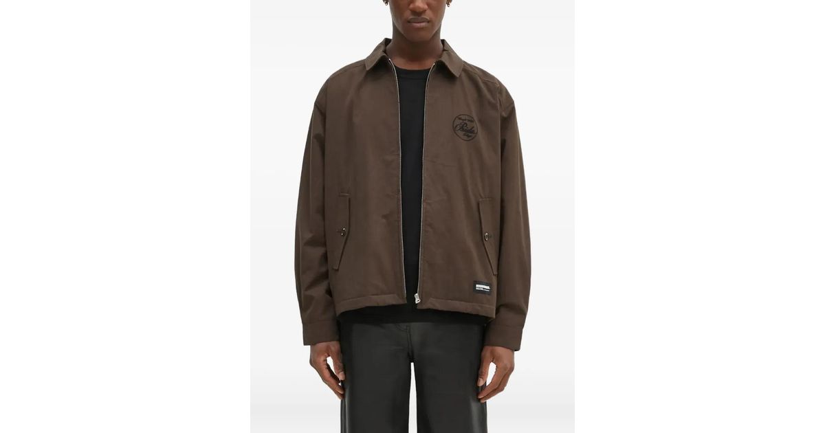 Neighborhood Embroidered-Logo Jacket in Brown for Men | Lyst