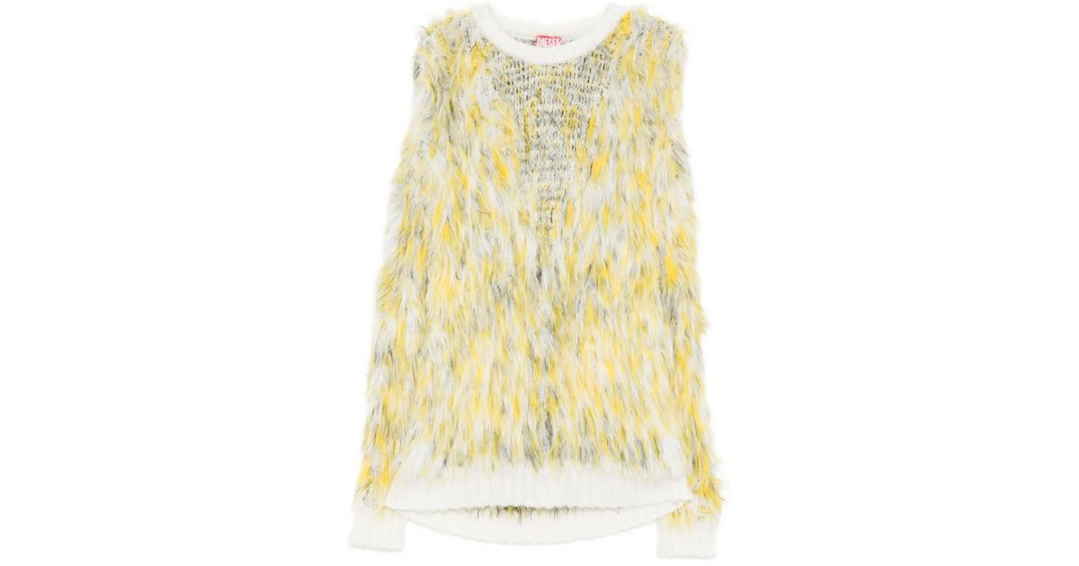 DIESEL Brushed Jumper in Yellow for Men | Lyst UK