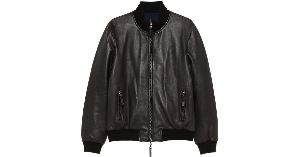 The Jack Leathers Leather Bomber Jacket in Black for Men | Lyst UK