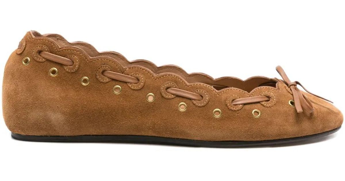 Isabel Marant Balfy Suede Ballet Flats in Brown | Lyst