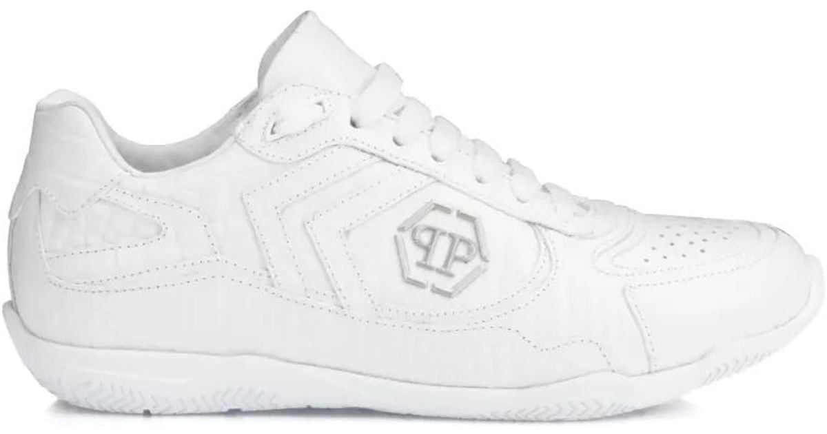 Philipp Plein Cocco Logo Low-Top Sneakers in White | Lyst UK