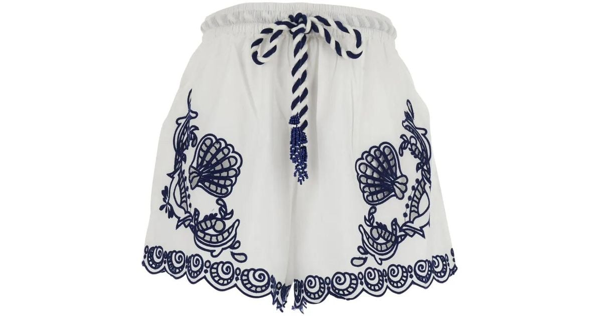 FARM Rio Logo-Embroidered Short in White | Lyst UK