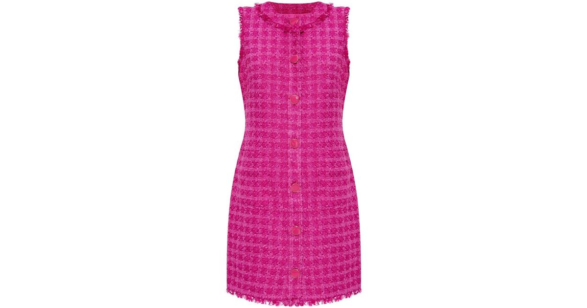 Kate Spade Cadillac Tweed Dress in Pink | Lyst