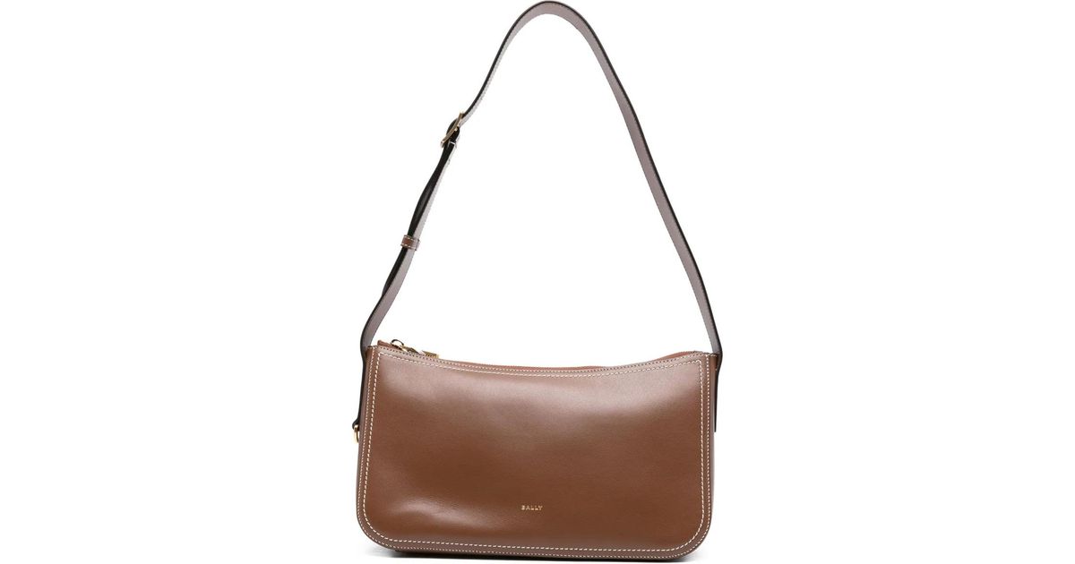Bally Easy Leather Shoulder Bag in Brown | Lyst UK