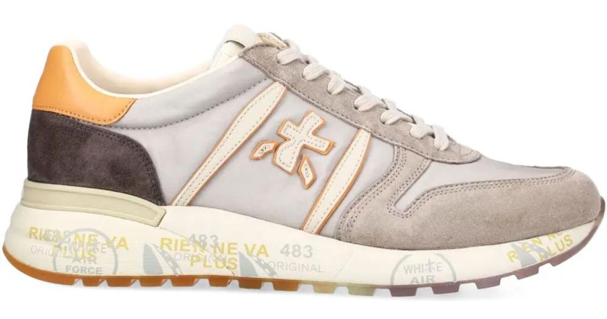 Premiata Lander 7202 Lace-Up Suede Sneakers in Natural for Men | Lyst