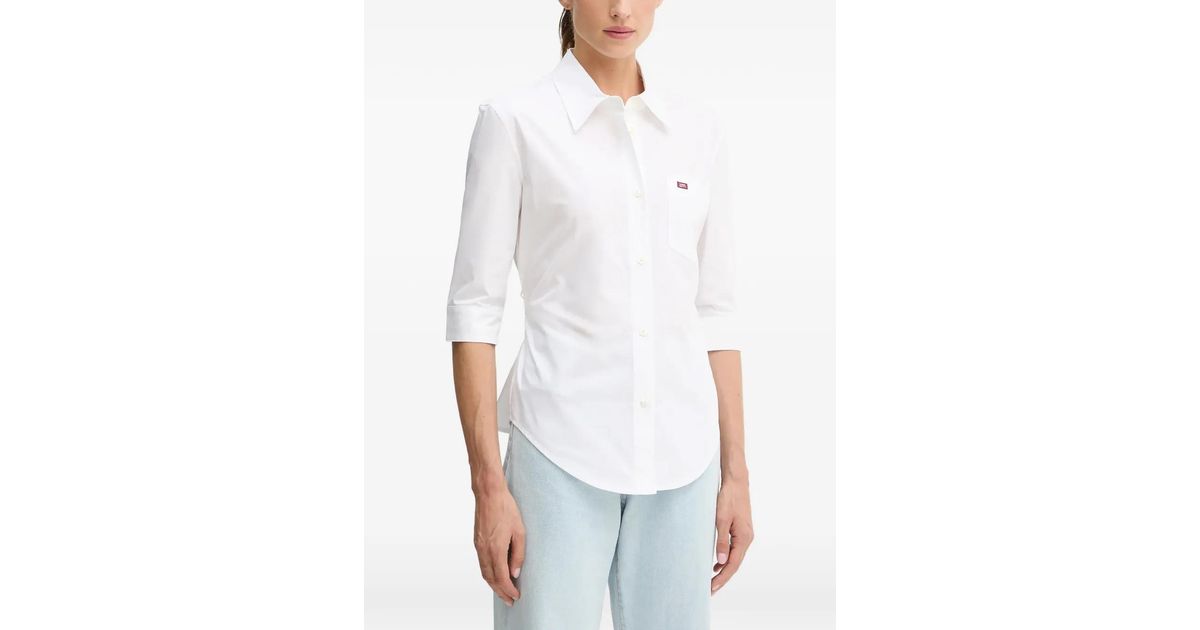Miss Sixty Button-Fatening Shirt in White | Lyst UK