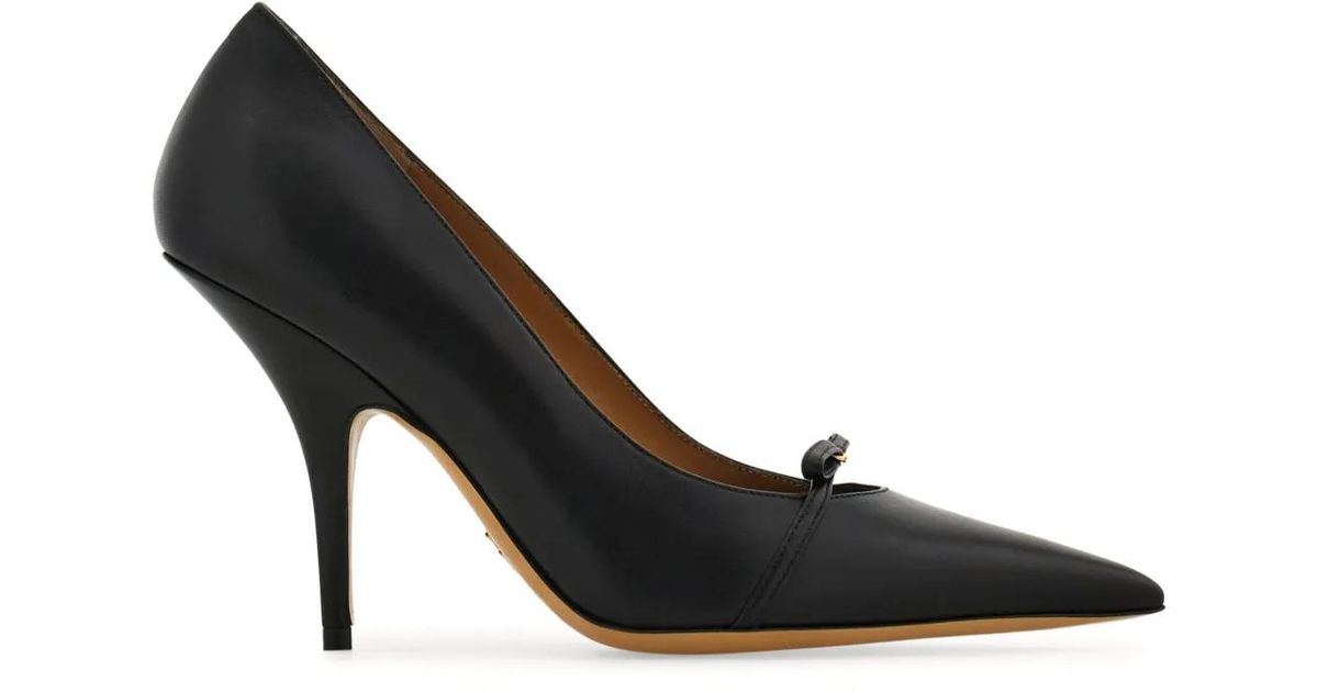 Ferragamo Mini Bow Pumps in Black | Lyst