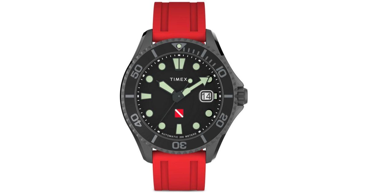 Timex Deepwater Tiburón 43Mm in Red for Men | Lyst