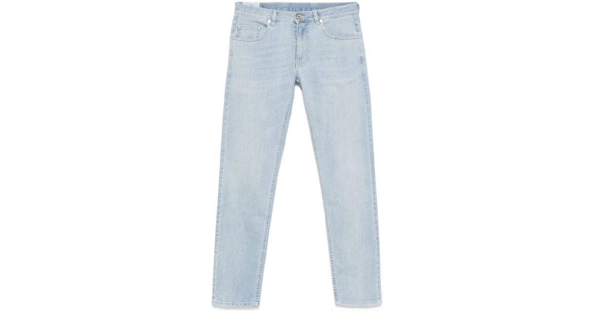 Eleventy Whiskering-Effect Jeans in Blue for Men | Lyst UK