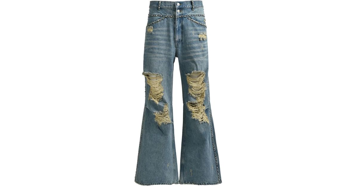 BREATH Ripped Bootcut Jeans in Blue for Men | Lyst