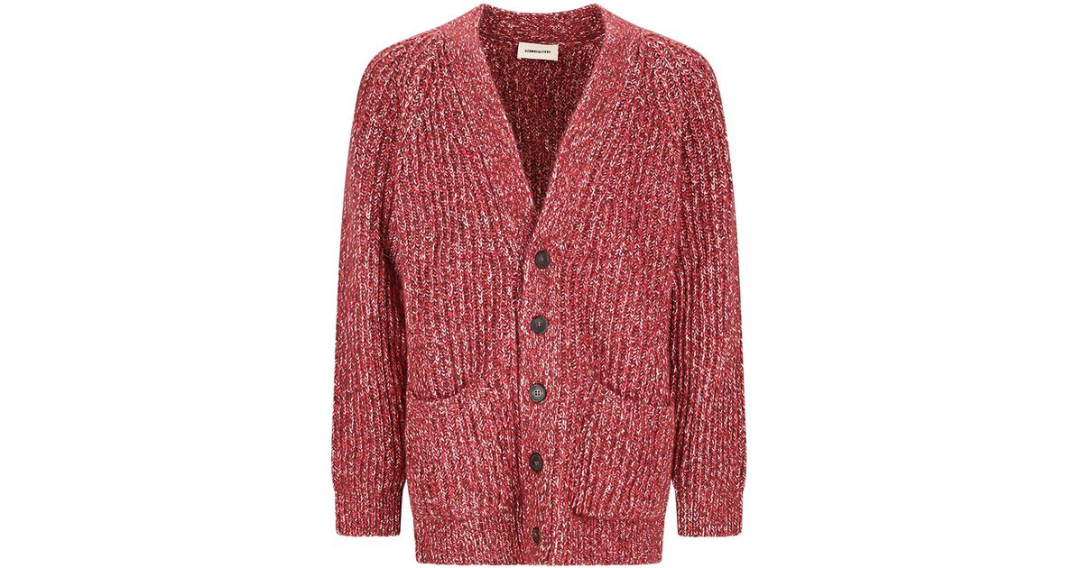 Atomo Factory Pocket Cardigan in Red for Men | Lyst UK