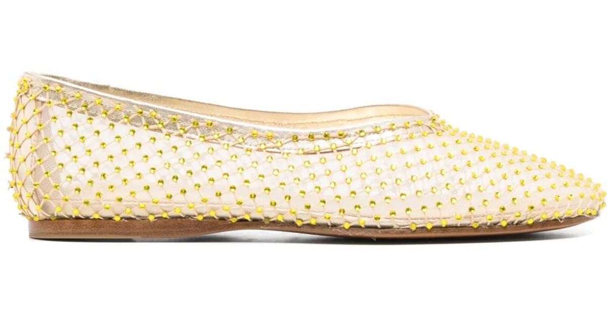 Forte Forte Mesh Ballerina Shoes in Natural | Lyst