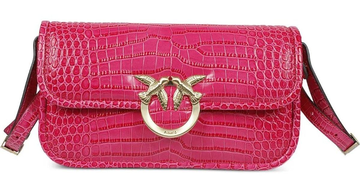 Pinko Petit Sac À Bandoulière À Effet Peau De Crocodile Love Box in ...