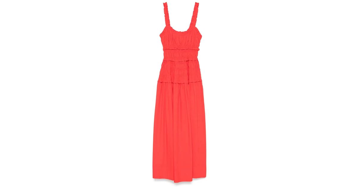 Doen Marianne Midi Dress in Red | Lyst