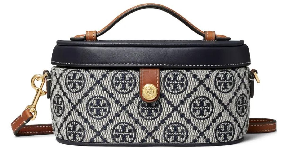 Tory Burch Monogram-Pattern Tote Bag in Blue | Lyst