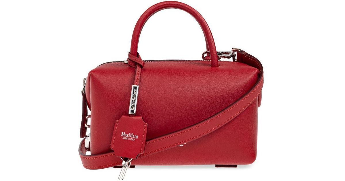 Max Mara Small Leather Handbag in Red | Lyst