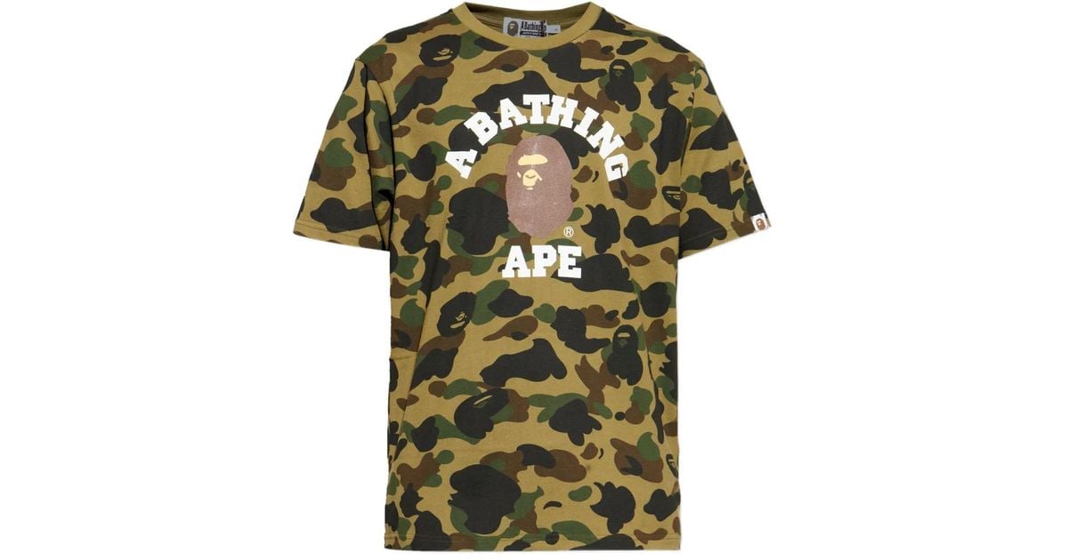A Bathing Ape Camouflage-Print T-Shirt in Green for Men | Lyst UK