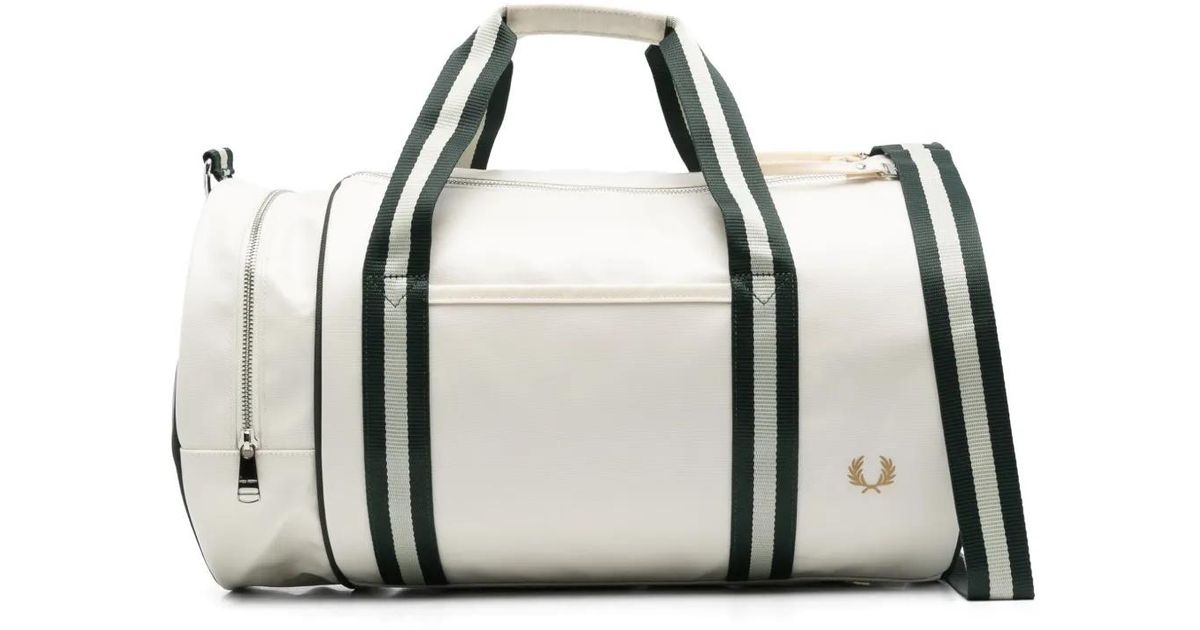Fred Perry Classic Barrel Bag in White for Men | Lyst