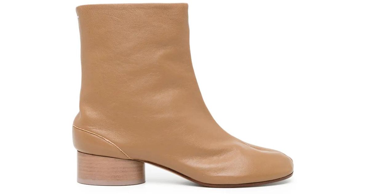 MM6 by Maison Margiela Tabi Heeled Boots in Brown | Lyst