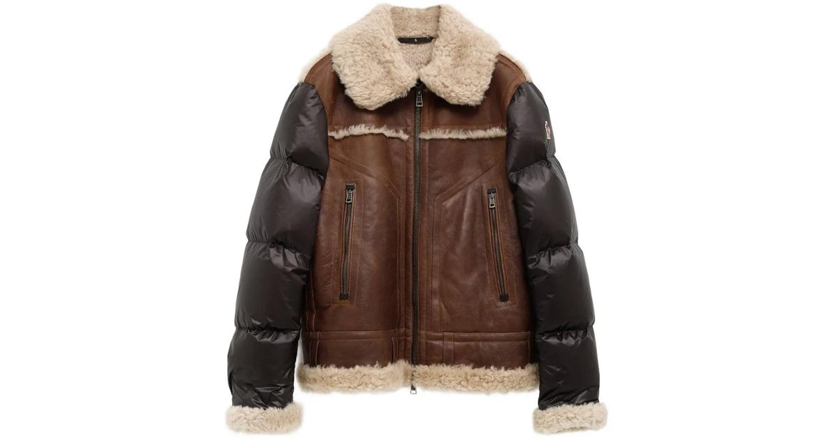 Moncler Argens Puffed-Panel Jacket in Brown for Men | Lyst UK