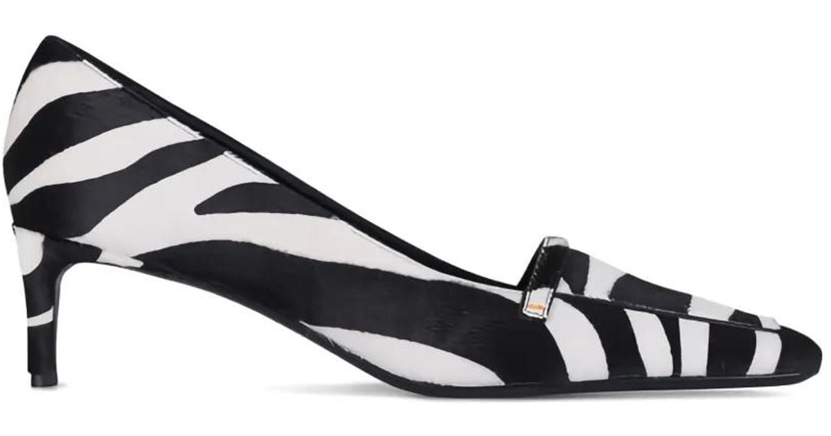 KHAITE Celia Zebra-Print Pumps in White | Lyst