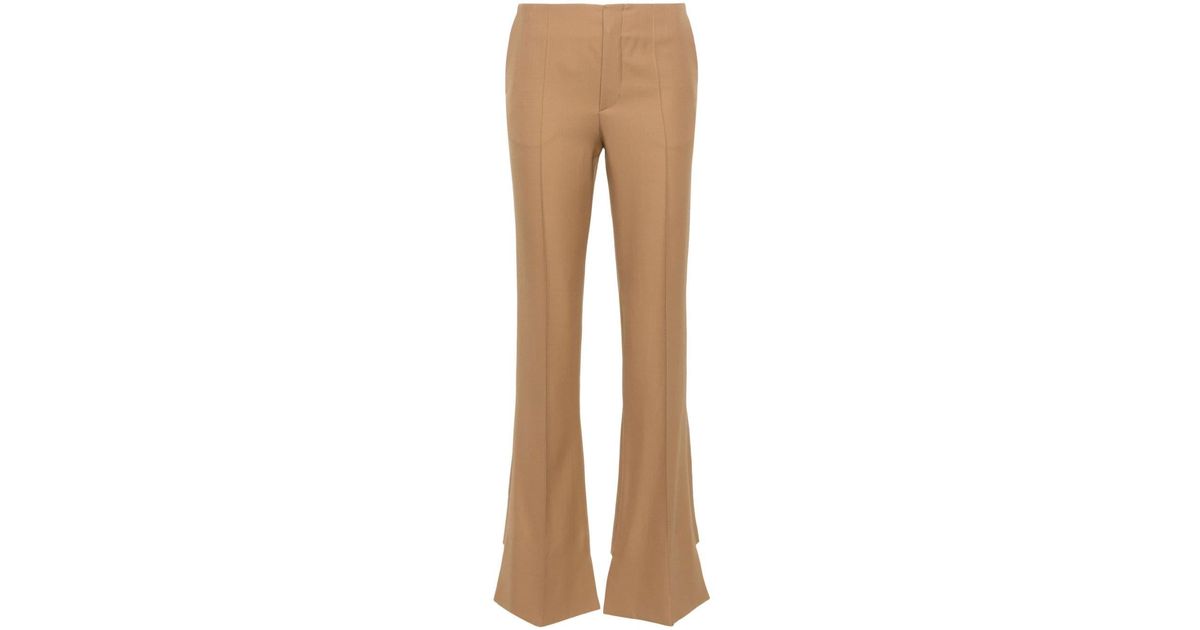 Chloé Coconut Relaxed Fit Trousers in Natural | Lyst