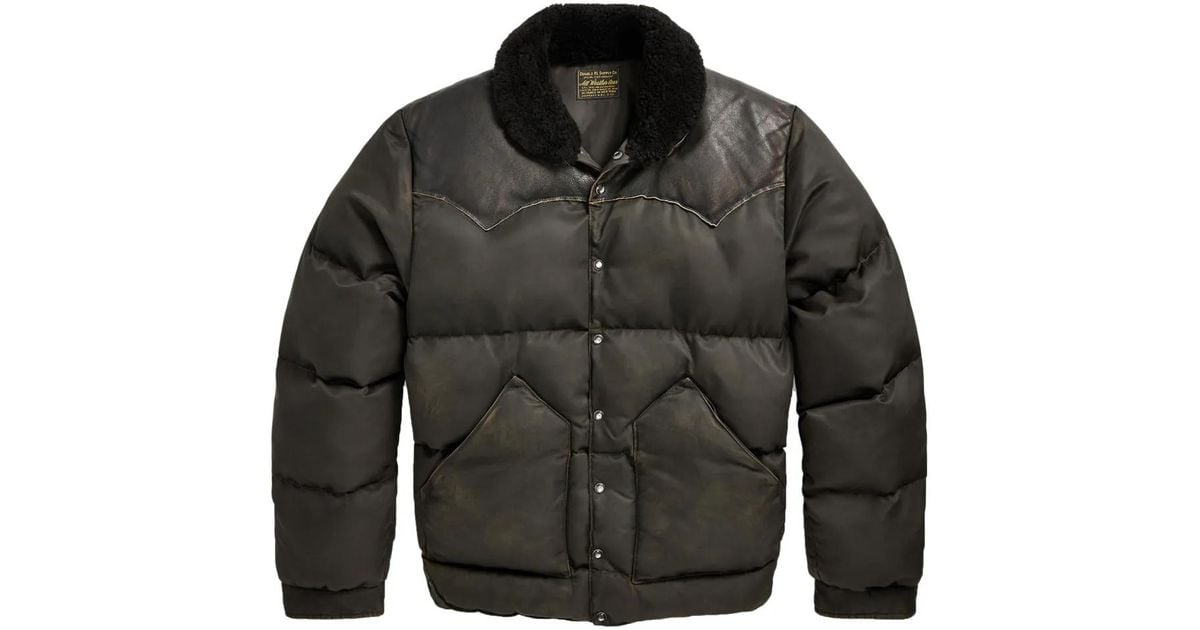 RRL Quilted Padded Jacket in Black for Men | Lyst UK