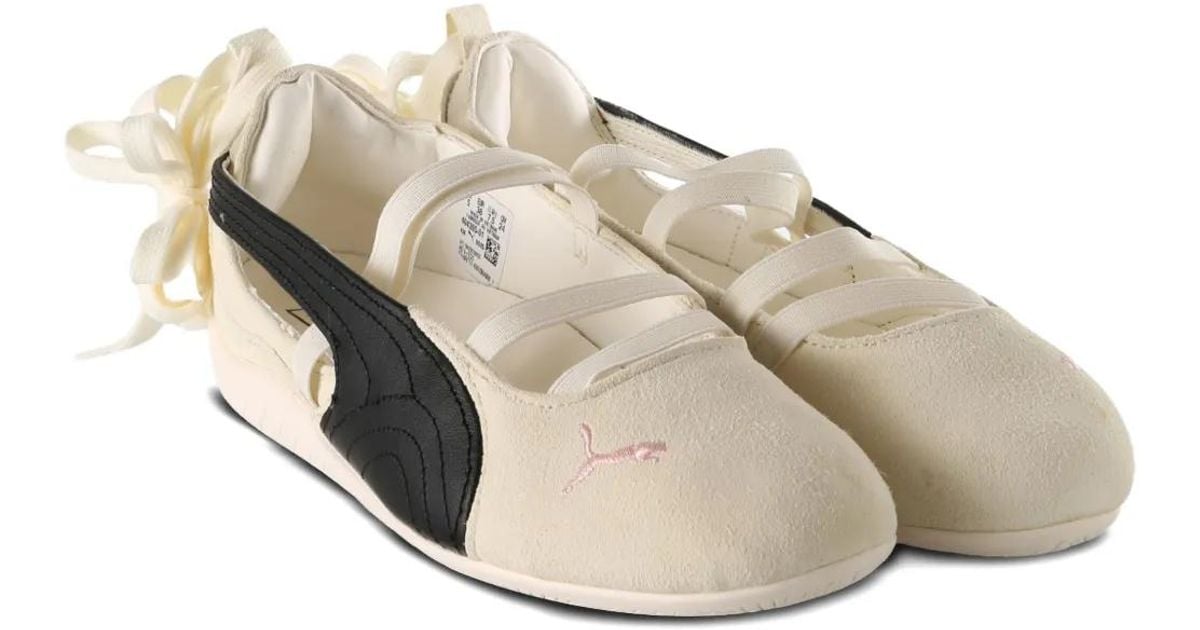 PUMA X Rosé Speedcat Bow-Detail Ballet Flats in White | Lyst