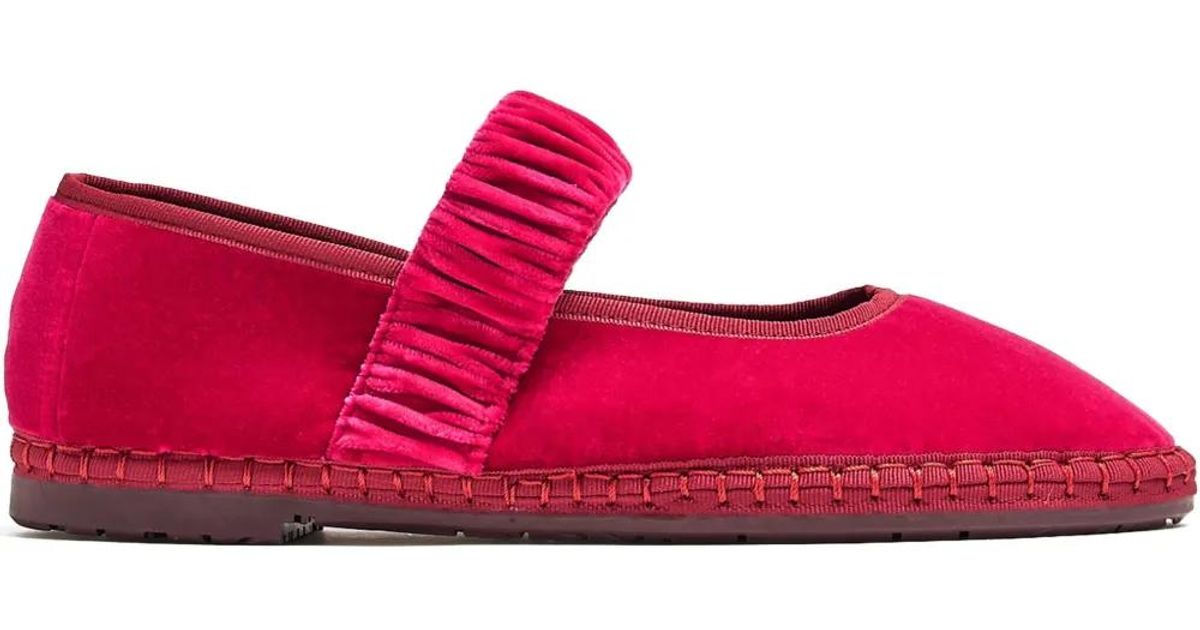 Flabelus Mafalda Elasticated-Strap Ballet Flats in Red | Lyst UK