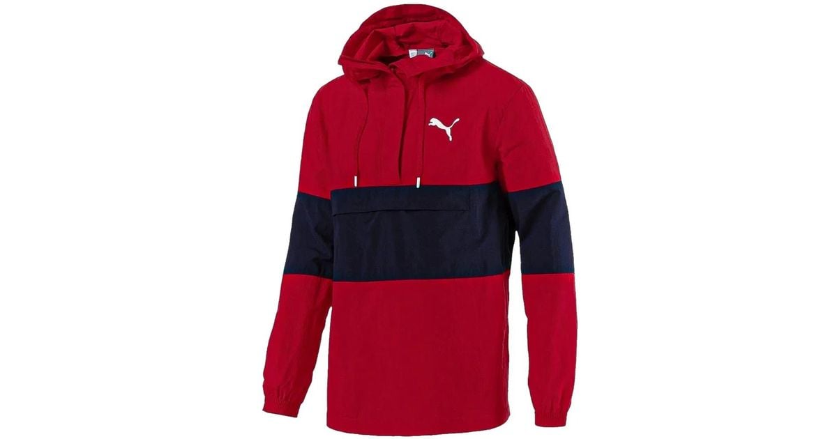 PUMA Half-Zip Hoodie in Red for Men | Lyst UK
