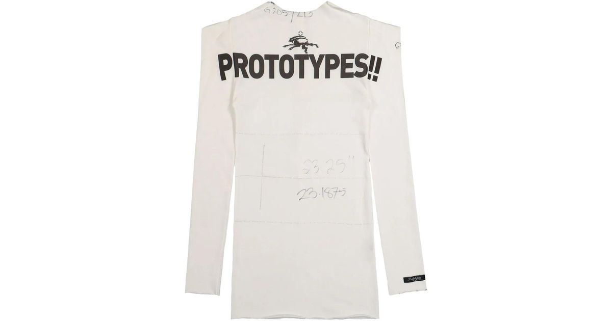 PROTOTYPES Factory Cut Off Mini Dress in White | Lyst UK