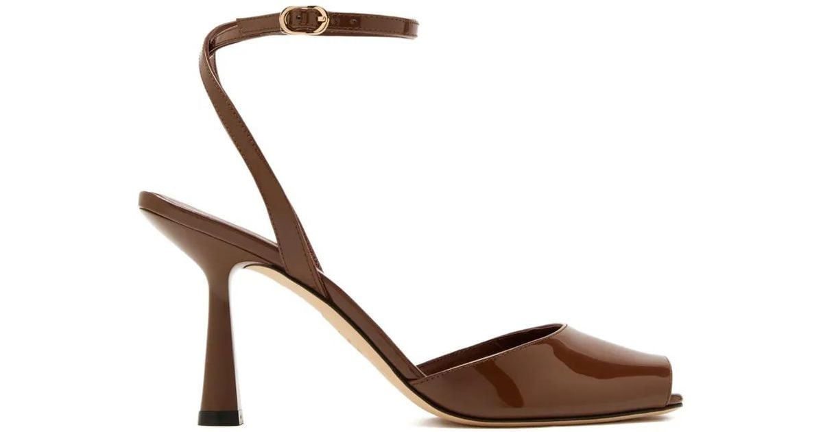 Stuart Weitzman Ankle-Strap Peep-Toe Pumps in White | Lyst UK