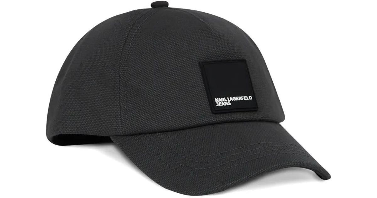 Karl Lagerfeld Logo-Patch Baseball Cap in Black for Men | Lyst UK