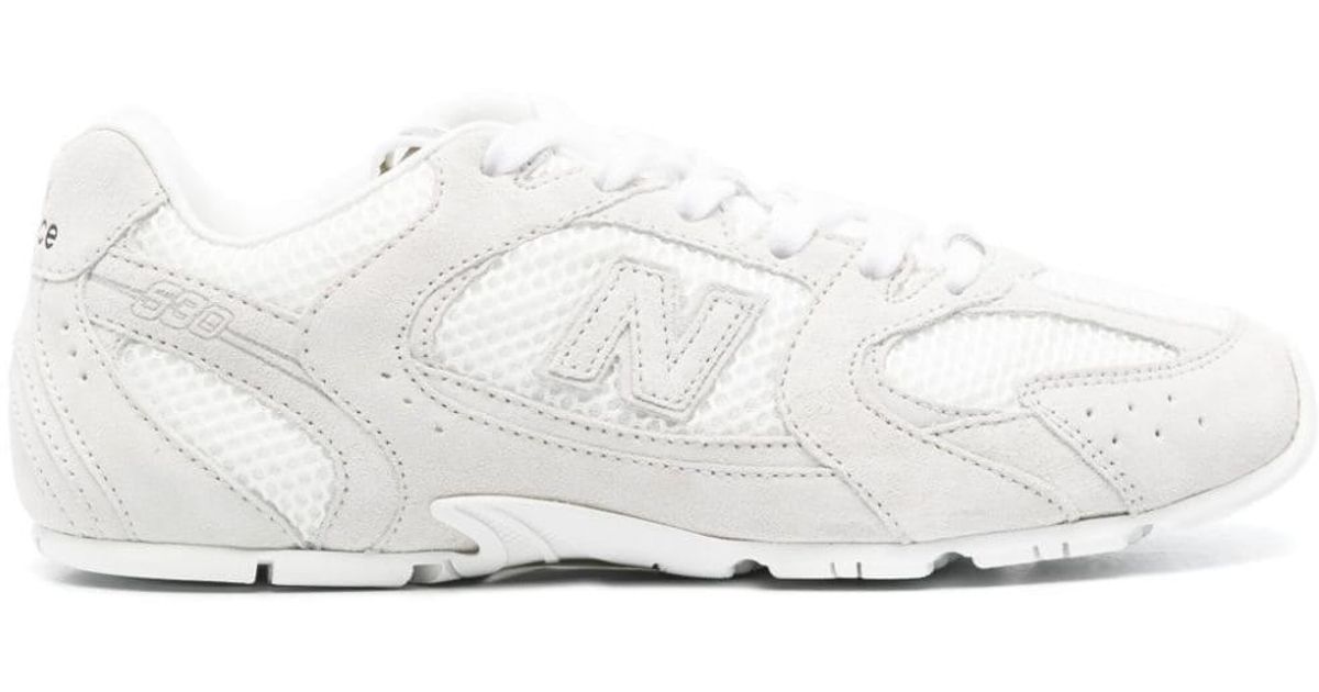 Miu Miu X New Balance 530 Sl Panelled Sneakers - Women's - Fabric/leather/rubberleather in White ...