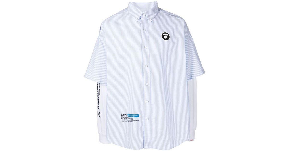 Aape By A Bathing Ape Aapeuniverse Layered Shirt in Blue for Men | Lyst