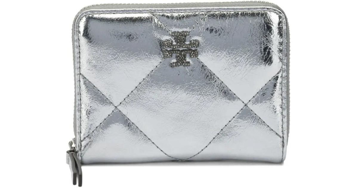 Tory Burch Kira Small Zip Wallet in Grey | Lyst UK