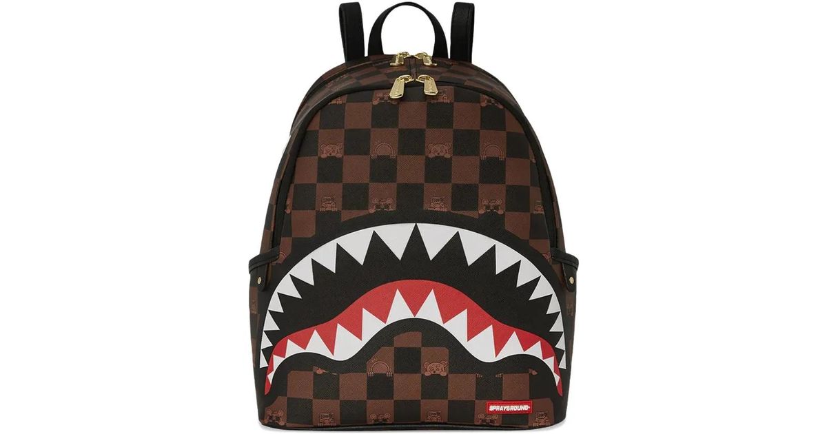 Sprayground Peeking Character Check Backpack in Black for Men | Lyst Canada
