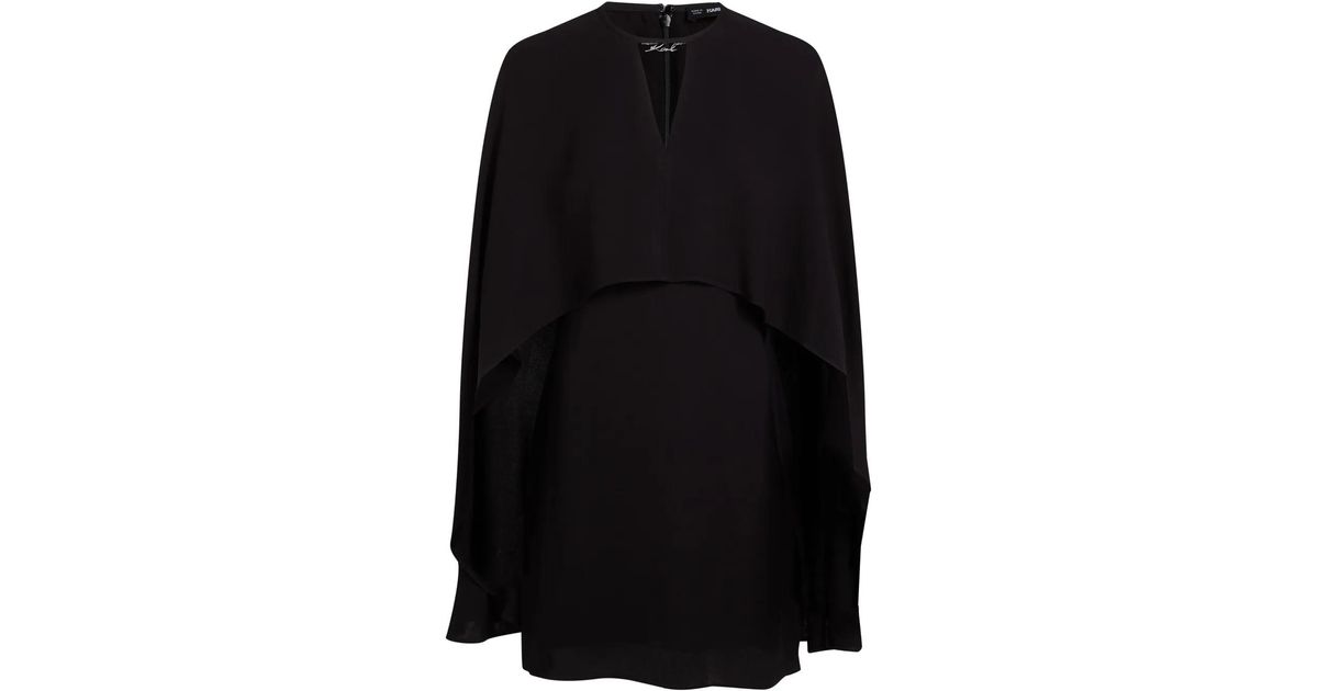 Karl Lagerfeld Mini Cape Dress in Black | Lyst