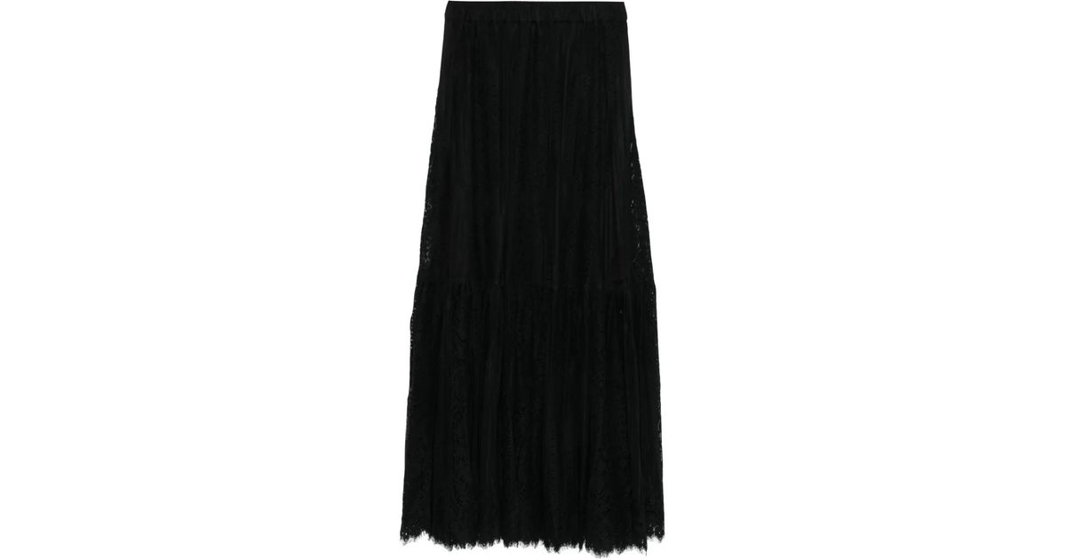 Herskind Patsy Lace Tiered Maxi Skirt in Black | Lyst