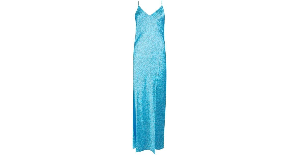 Mc2 Saint Barth Criss-Cross Back Maxi Dress in Blue | Lyst UK