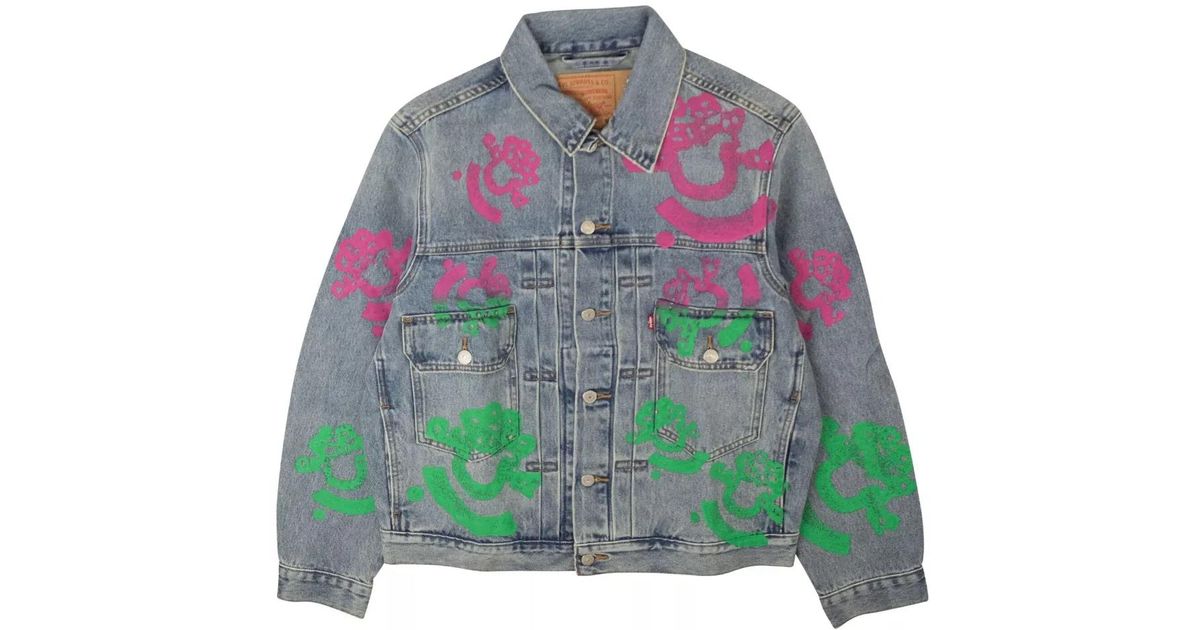DENIM TEARS Bstroy Tears Type-2 Denim Jacket in Green for Men | Lyst