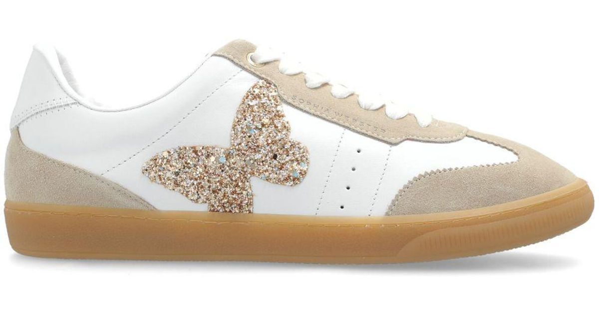 Sophia Webster Suede Leather Butterfly Sneakers in White | Lyst