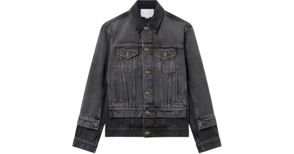 Stella McCartney Double-Layered Denim Jacket in Grey | Lyst UK
