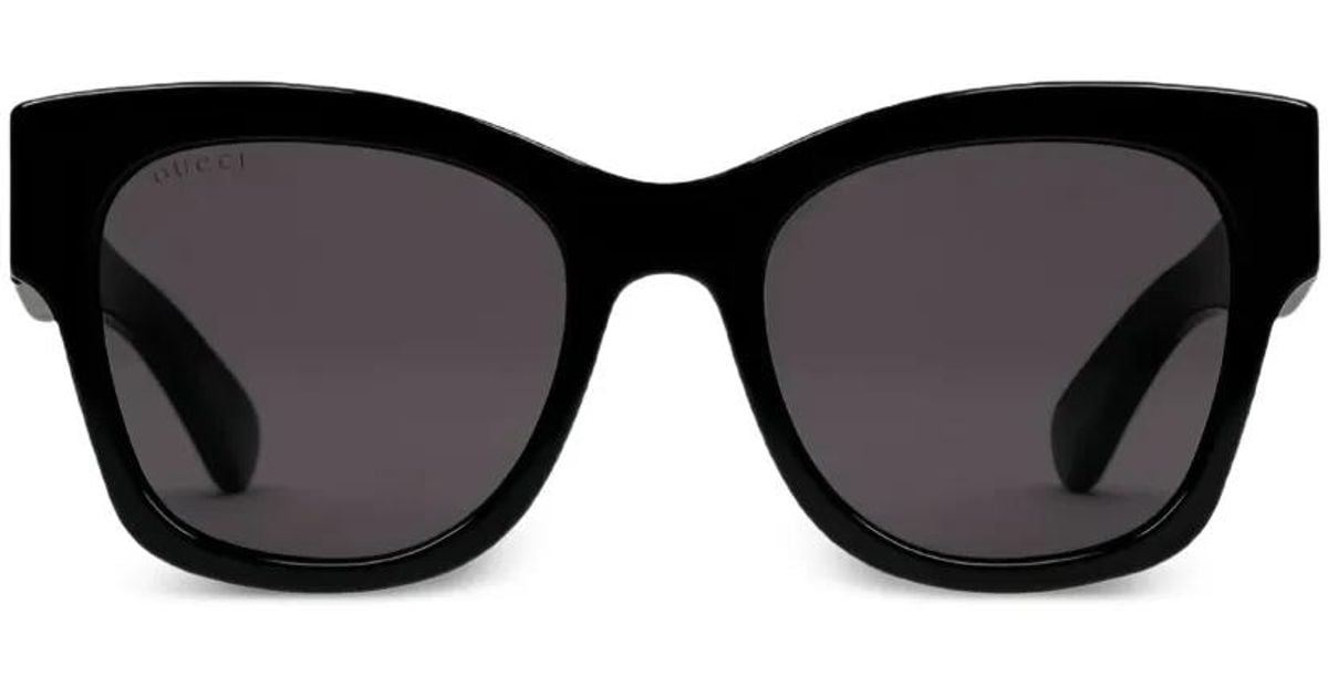 Gucci Logo-Detail Square Sunglasses in Black | Lyst UK